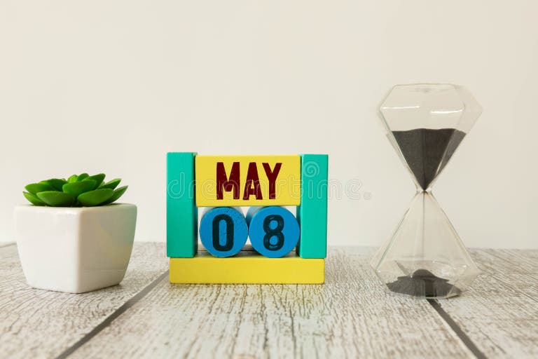May 8 Calendar. Part of a Set Stock Photo - Image of decoration, black ...