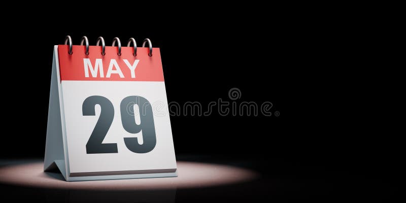 May 29 Calendar Spotlighted on Black Background Stock Illustration ...