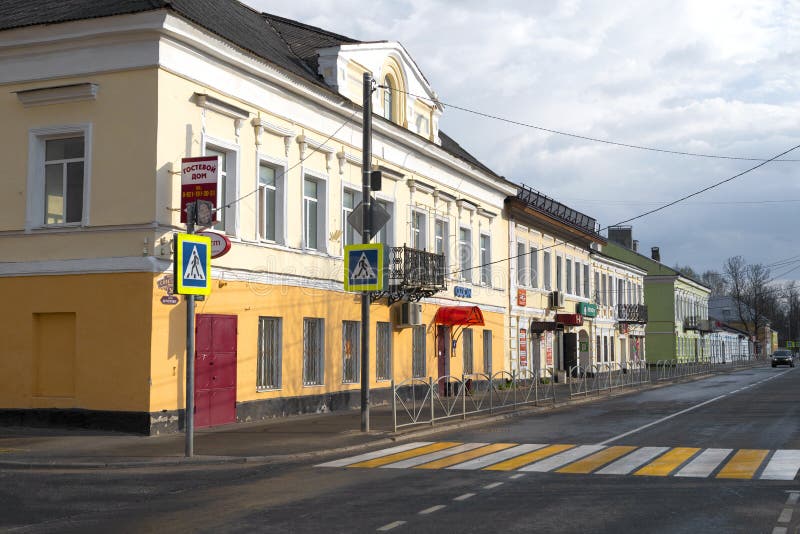 May Cloudy Evening on Sovetsky Avenue. Soltsy, Novgorod Region ...