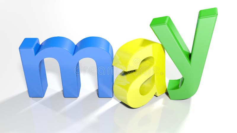 May 3D Colorful Write - 3D Rendering Stock Illustration - Illustration ...