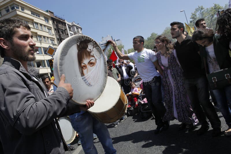May Day in Istanbul editorial stock image. Image of party - 24604194