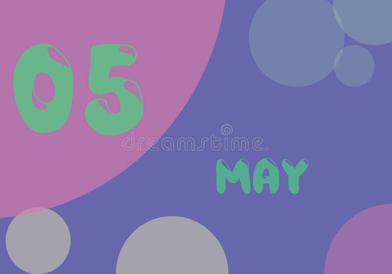5 May Day of the Month in Pastel Colors. Very Peri Background, Trend of ...