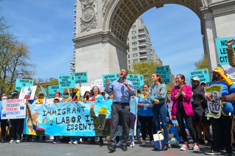 May day parade in New York editorial photography. Image of manhattan ...