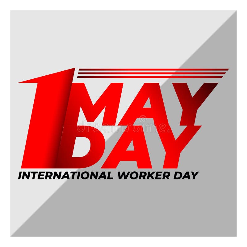 1 May Day Typography Simple Design_gradient Stock Vector - Illustration ...