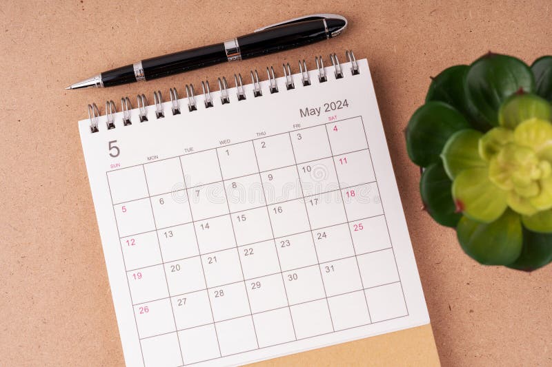May 2024 Desk Calendar Flat Lay Stock Image - Image of space, life ...