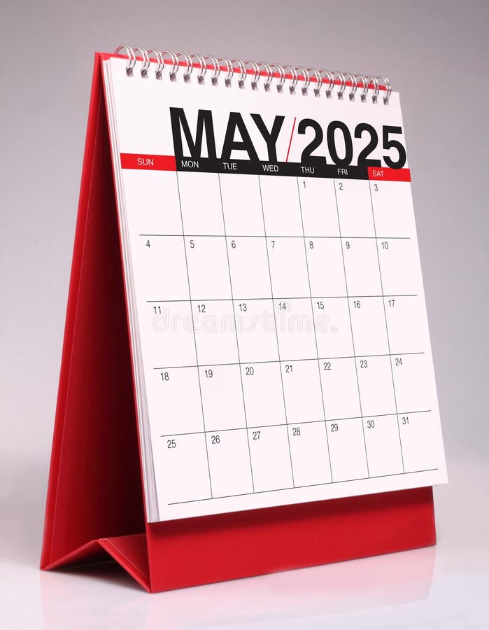 May 2025 desk calendar stock image. Image of mockup - 344555987