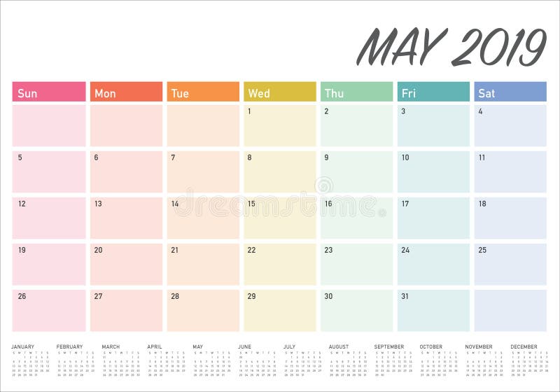 May 2019 Desk Calendar Vector Illustration Stock Vector - Illustration ...