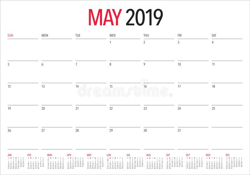 May 2019 Desk Calendar Vector Illustration Stock Vector - Illustration ...
