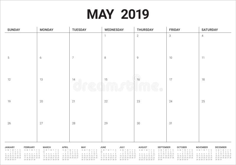 May 2019 Desk Calendar Vector Illustration Stock Vector - Illustration ...