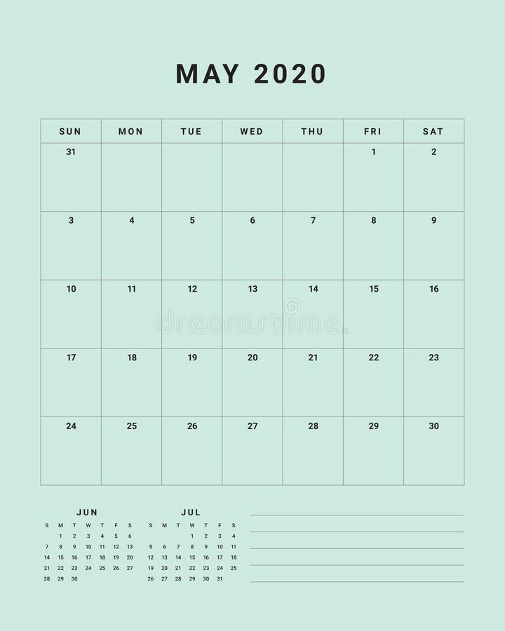 May 2020 Desk Calendar Vector Illustration Stock Vector - Illustration ...