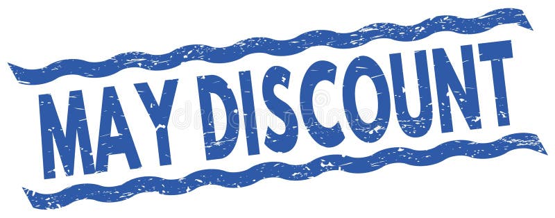 MAY DISCOUNT Text on Blue Lines Stamp Sign Stock Illustration ...