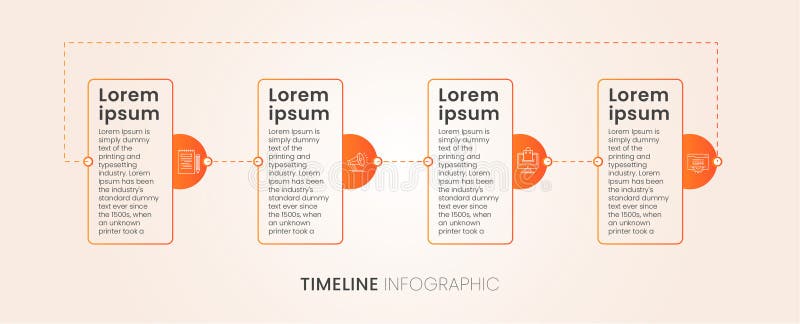 Horizontal Infographic Template with 4 Steps. Business Template with ...