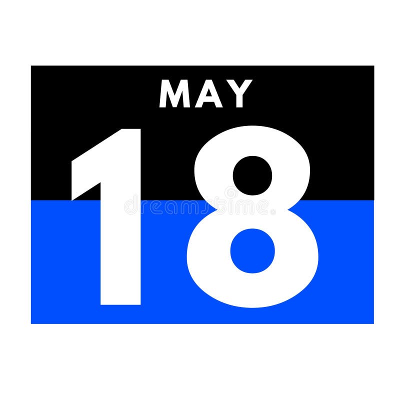 May 18 . Flat daily Calendar Icon .date ,day, Month Stock Illustration ...