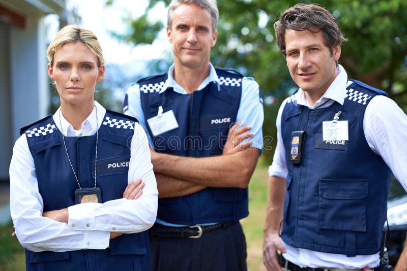 May the Force Be with You. Three Members of the Police Force. Stock ...