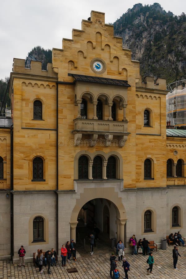 Neuschwanstein Castle Architecture Details. Inner Courtyard Editorial ...