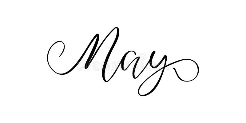 May - Handwritten Text in Calligraphic Style on a White Background ...