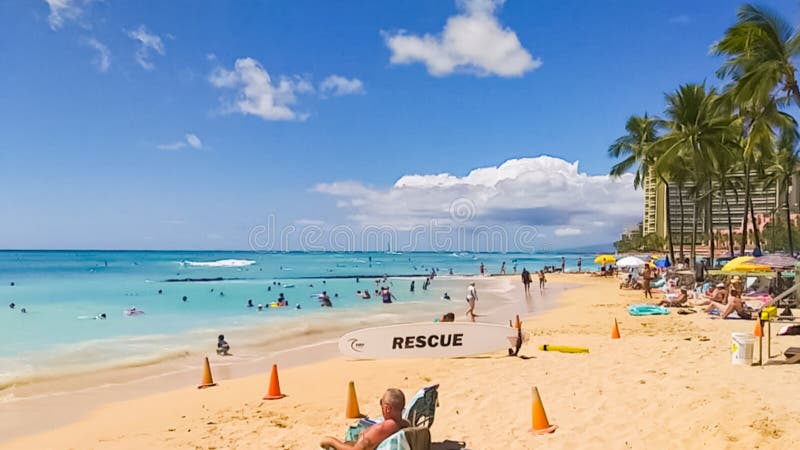 10 May 2023, Hawaii-Beautiful Waikiki Beach in Hawaii, USA. Editorial ...
