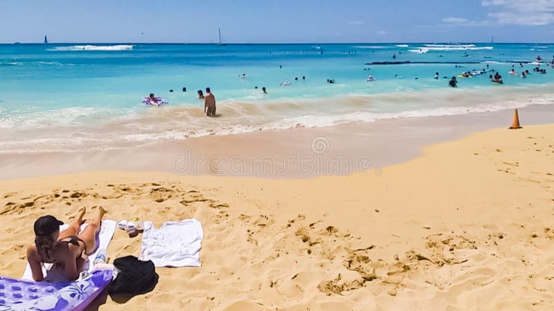 10 May 2023, Hawaii-Beautiful Waikiki Beach in Hawaii, USA. Editorial ...