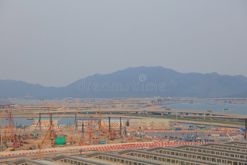 HZMB Hong Kong Zhuhai Macao Bridge Man-made Island Artificial Port ...