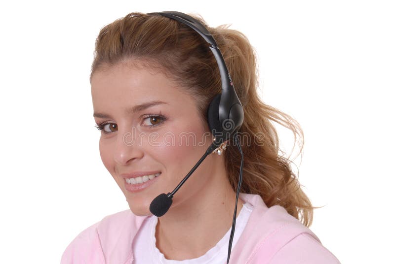May I Help You stock photo. Image of telemarketing, girl - 1078736
