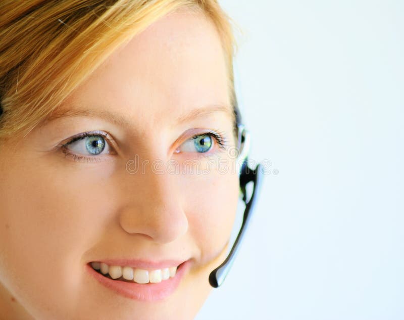 Help Desk Woman with Headset Stock Image - Image of online, business ...