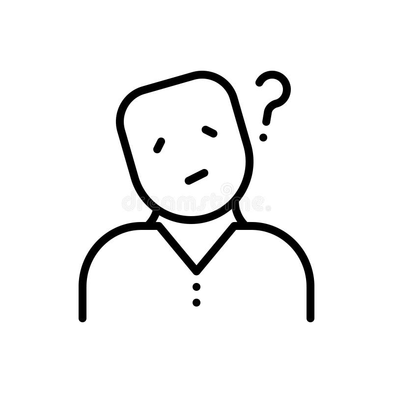 Black Line Icon for May, Can and Think Stock Illustration ...