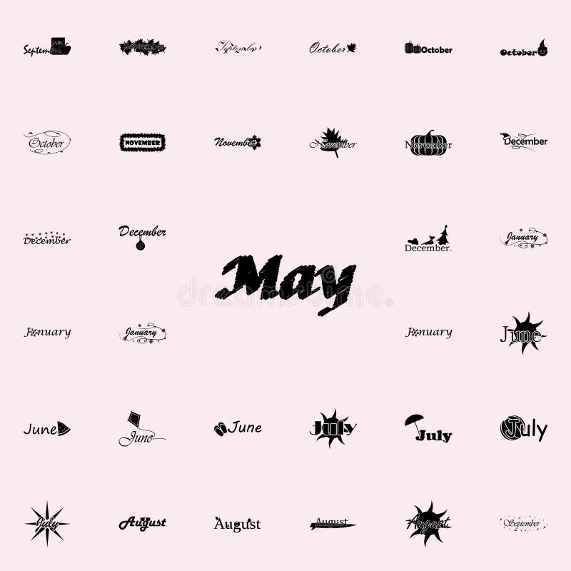 May Icon. Name of Month Icons Universal Set for Web and Mobile Stock ...