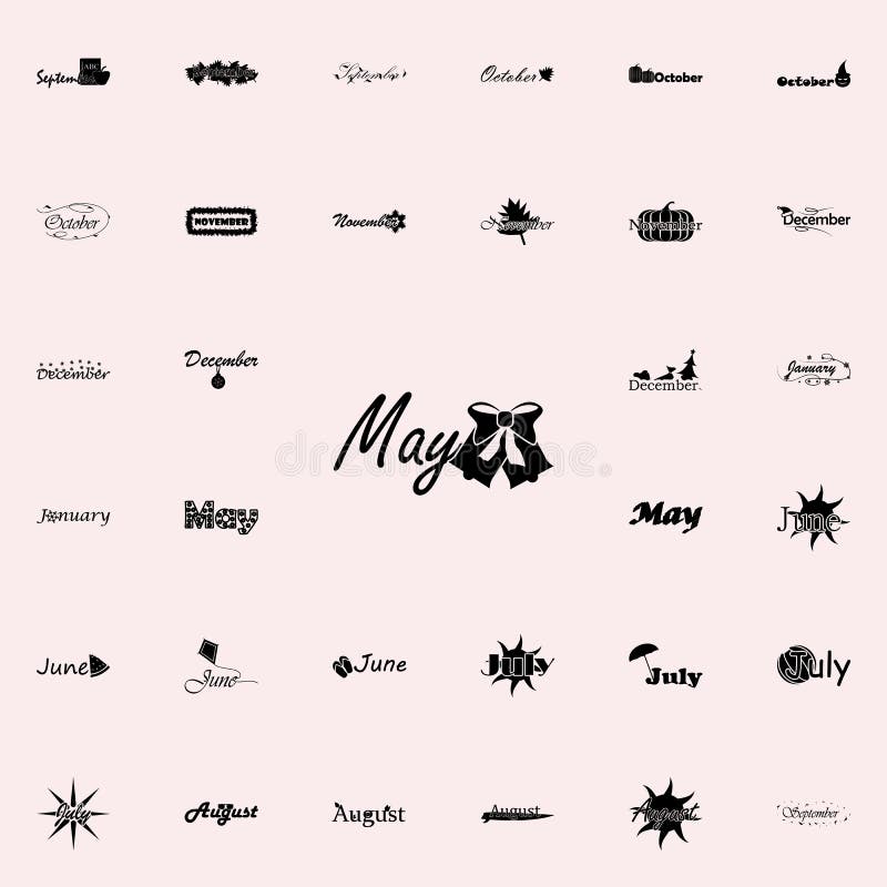 May Icon. Name of Month Icons Universal Set for Web and Mobile Stock ...