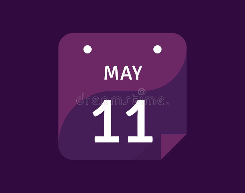 11 May, May 11 Icon Single Day Calendar Vector Illustration Stock ...