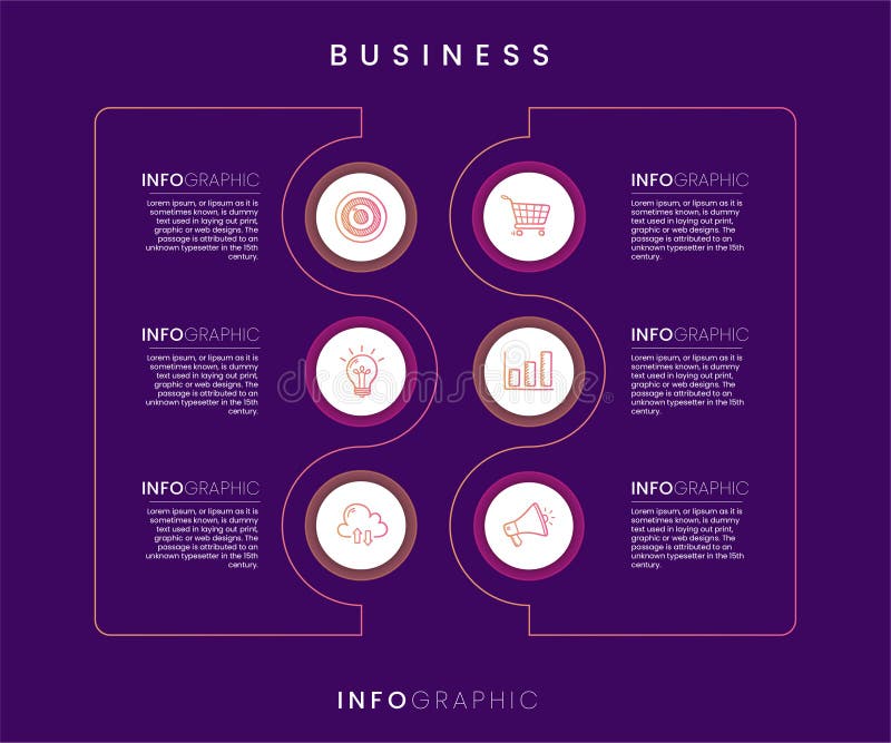 Infographic of Business Startup Processes with 6 Steps Stock Vector ...