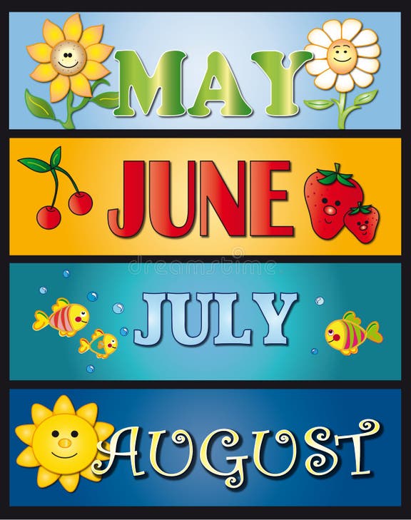 May june july august stock illustration. Illustration of july - 11180703