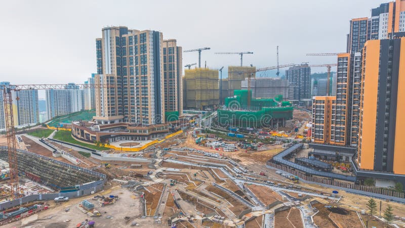 May 31 2025 Large Construction Site with Cranes and Excavation ...