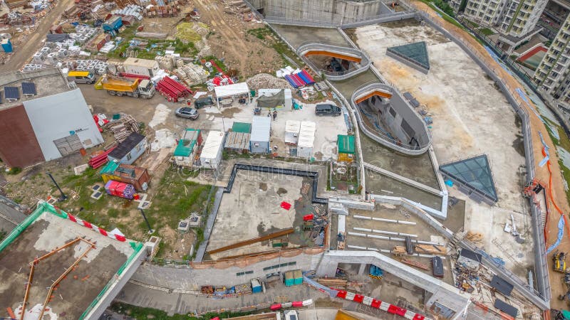 May 31 2025 Large Construction Site with Cranes and Excavation ...