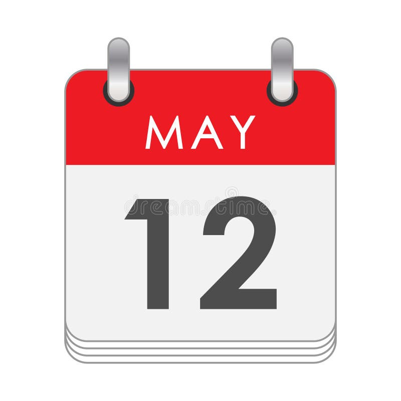 May 12. a Leaf of the Flip Calendar with the Date of May 12 Stock ...