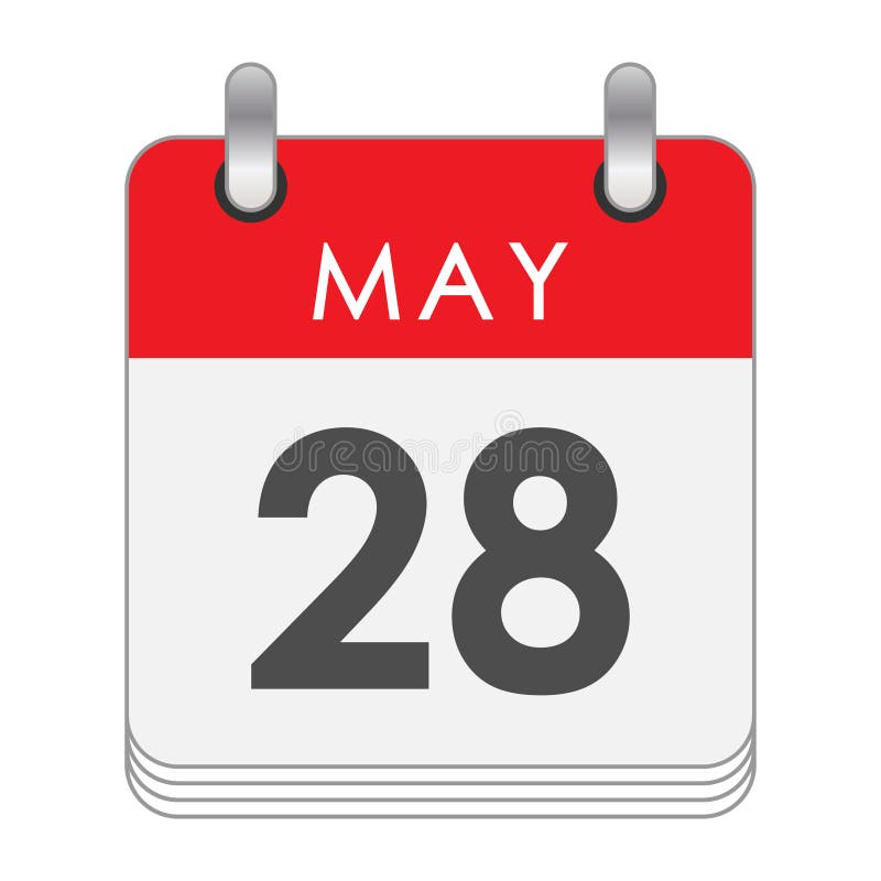May 28. a Leaf of the Flip Calendar with the Date of May 28 Stock ...