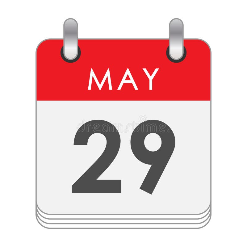 May 29. a Leaf of the Flip Calendar with the Date of May 29 Stock ...