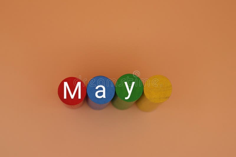 May Letters on Building Blocks Stock Photo - Image of spring, space ...