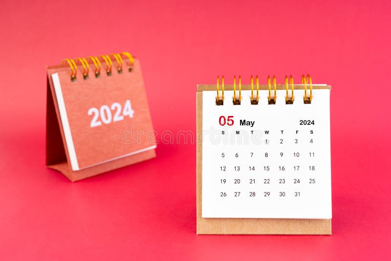 2024 May Mini Calendar on Red Background Stock Image - Image of ...