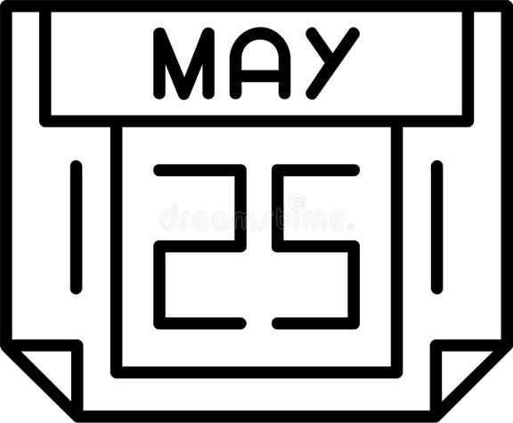 25 May Outline Vector Icon stock vector. Illustration of calendar ...