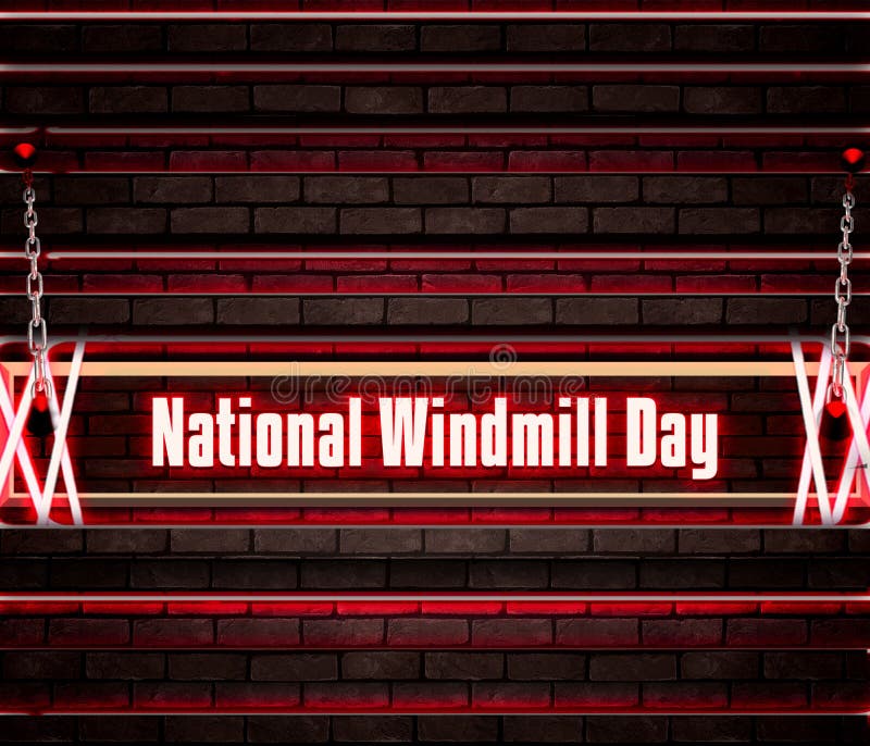 May Month, Day of May. National Windmill Day, on Bricks Background ...