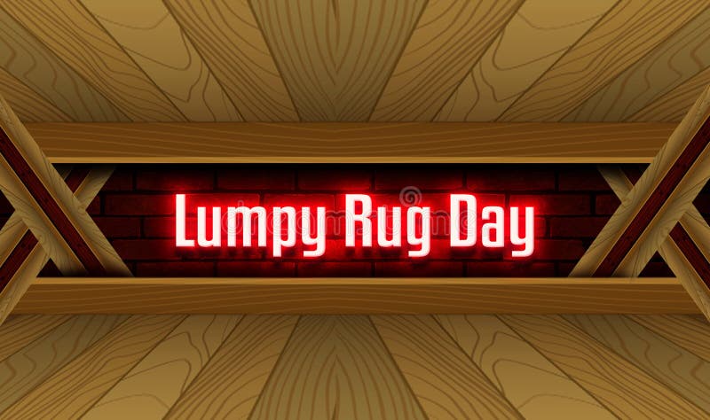 May Month Special Day. Lumpy Rug Day, Neon Text Effect on Bricks ...