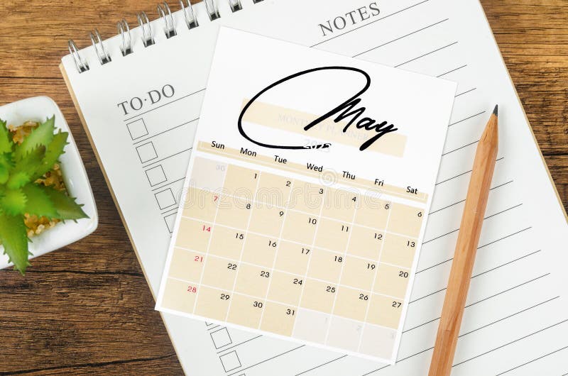 The May 2023 Monthly Calendar for 2023 Year with Pencil Stock Image ...