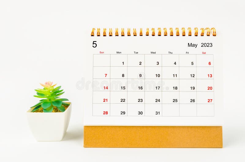 The May 2023 Monthly Desk Calendar for 2023 Year Isolated on White ...
