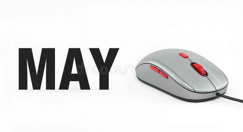 May Mouse Click into Spring! Image Featuring "May" Text beside a Sleek ...