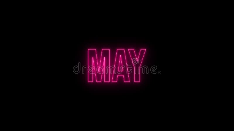 May. Neon Effect on the Outline of the Month Names Stock Footage ...