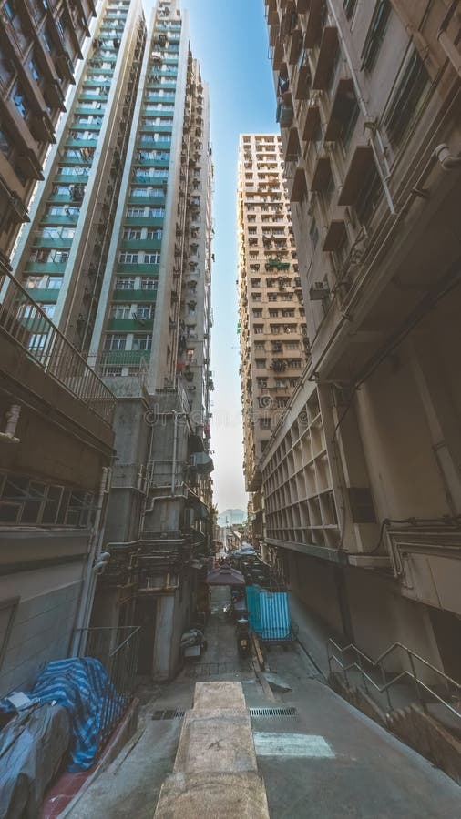 May 29 2023 North Point, Ally at Old Building in Hong Kong Editorial ...
