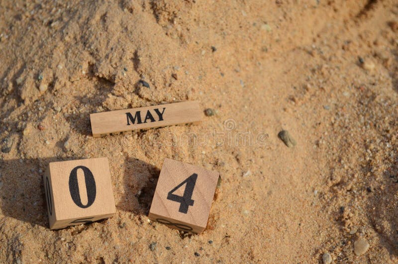 May 04, Number Cube with Sand Background. Stock Photo - Image of 2025 ...