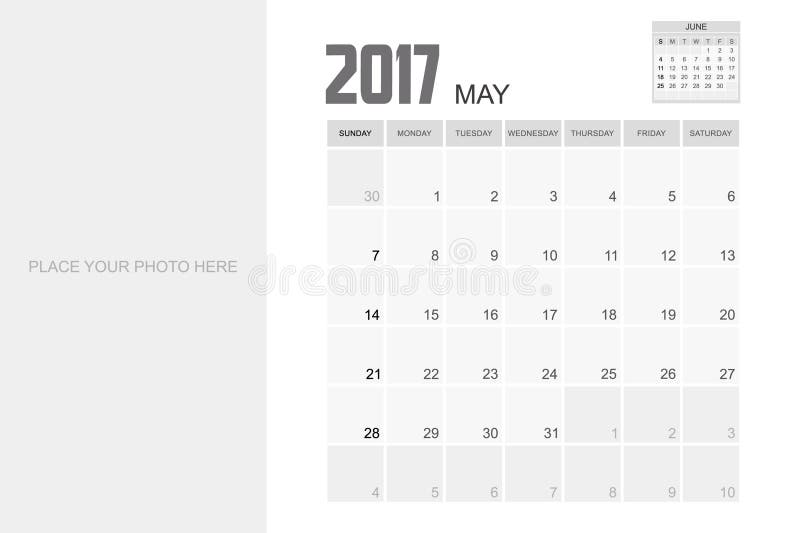 2017 MAY Planner Design. stock illustration. Illustration of business ...