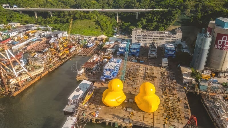 May 26 2023 Pre Ready of Rubber Duck Project HK Tour Editorial Image ...