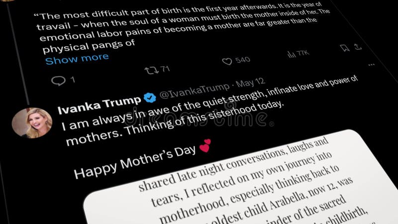 MAY 30, 2024: Scrolling Ivanka Trump, X App, Profile Page on an IPhone ...